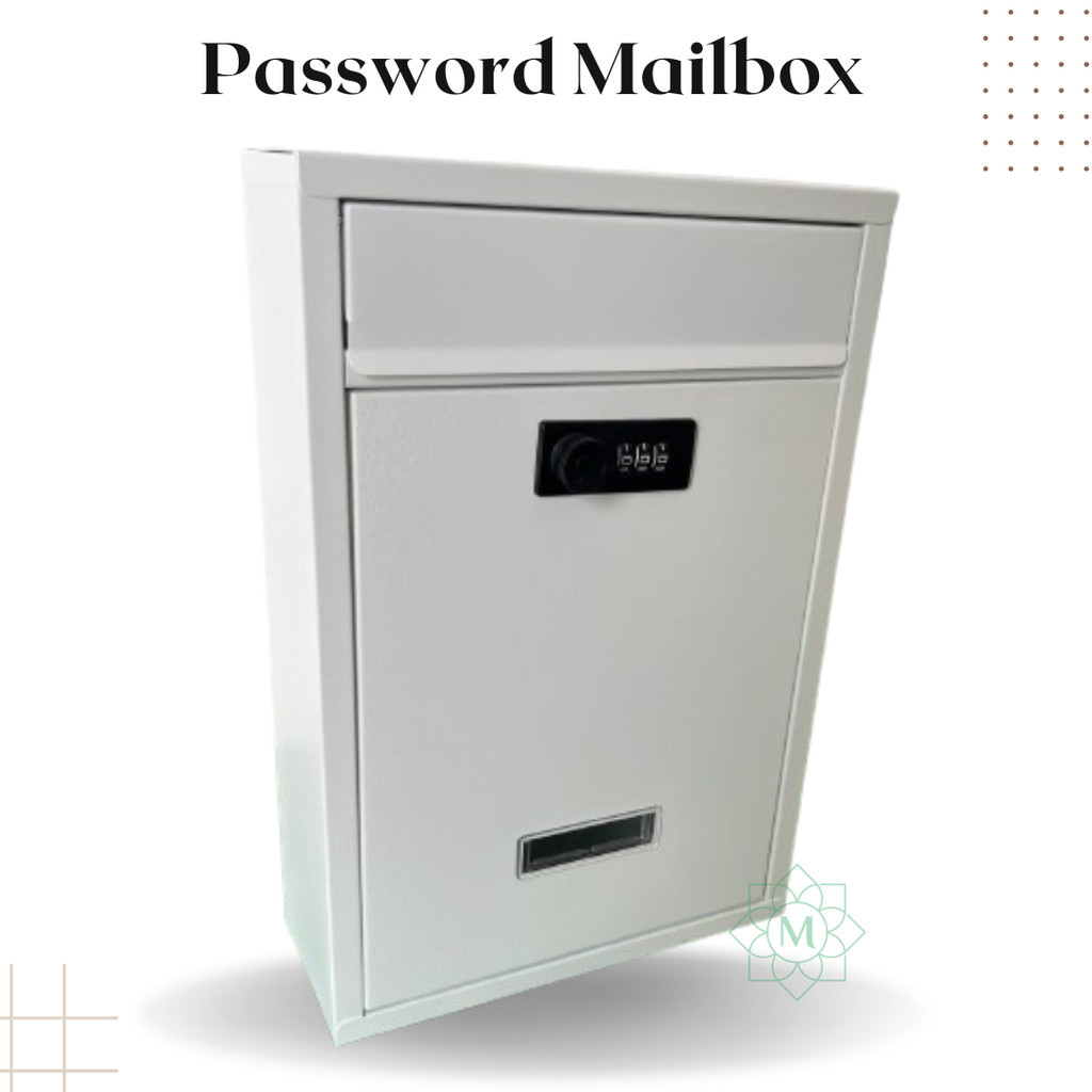 Outdoor Metal Mailbox With Password - Wall Mount Rust-Resistant Post ...