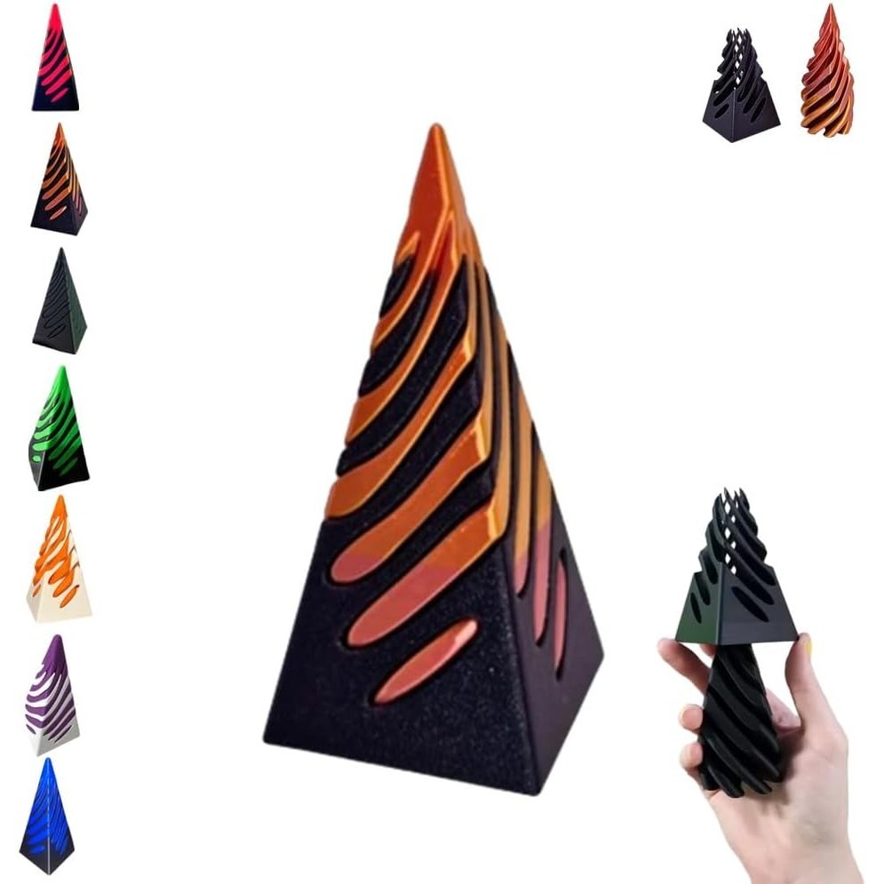 Impossible Pyramid Passthrough Sculpture, Helix Nut Spiral Cone Fiddle ...