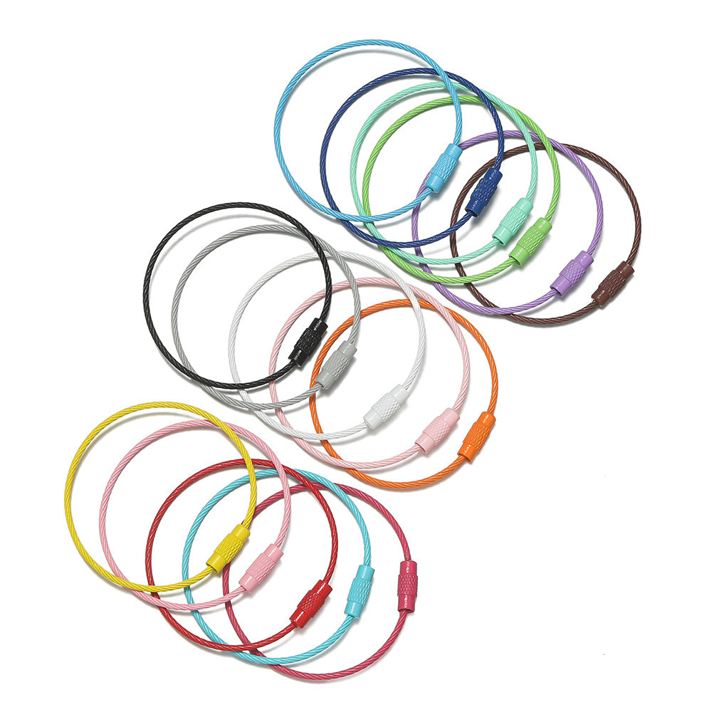 St. kunkka 2-10Pcs Colorful Iron Key Ring 50mm Iron Wire Coil Keychain ...