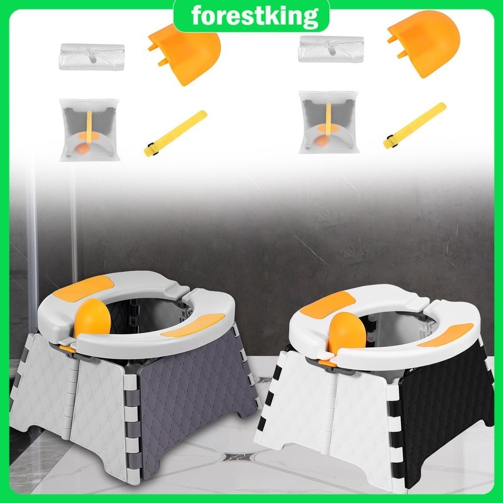 Portable Potty with 30pcs Trash Bag Foldable Potty Training Toilet Seat ...