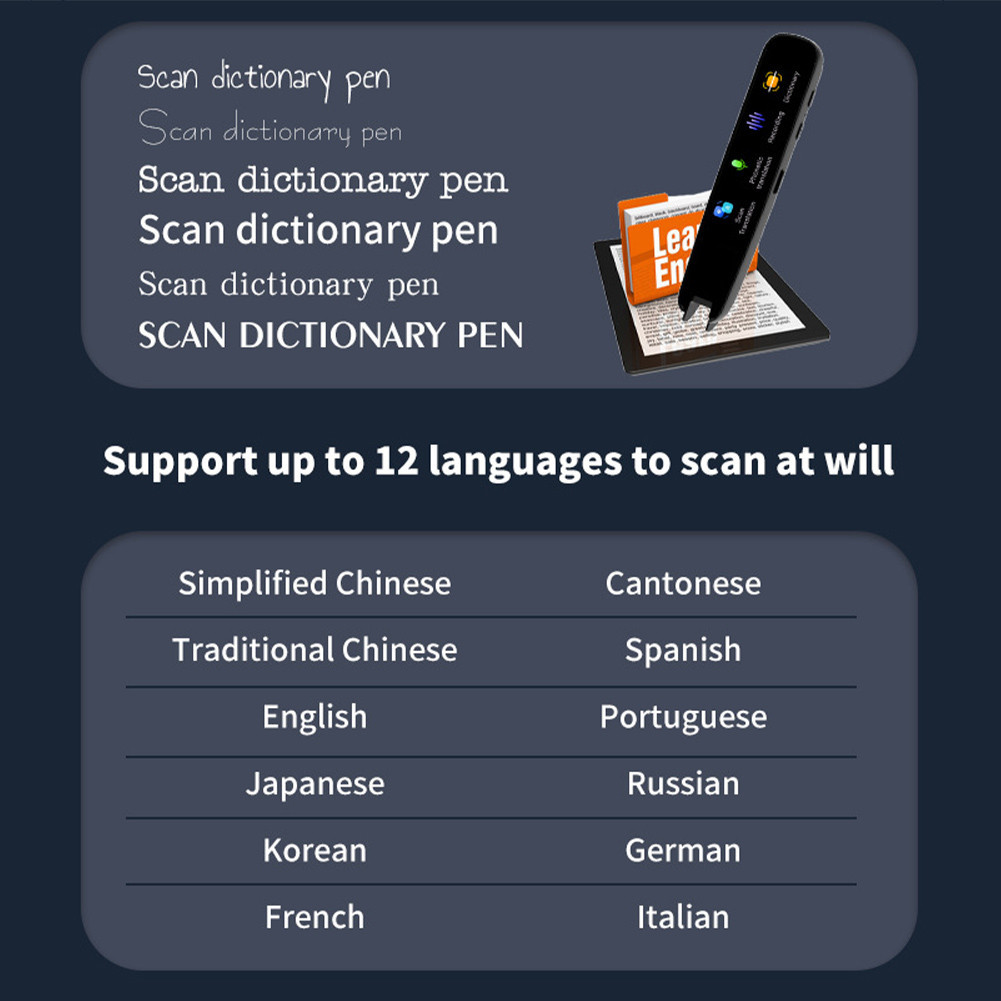 Smart Scan Translation Pen 112 Languages WiFi/BT Voice Translator Dictionary | Shopee Singapore