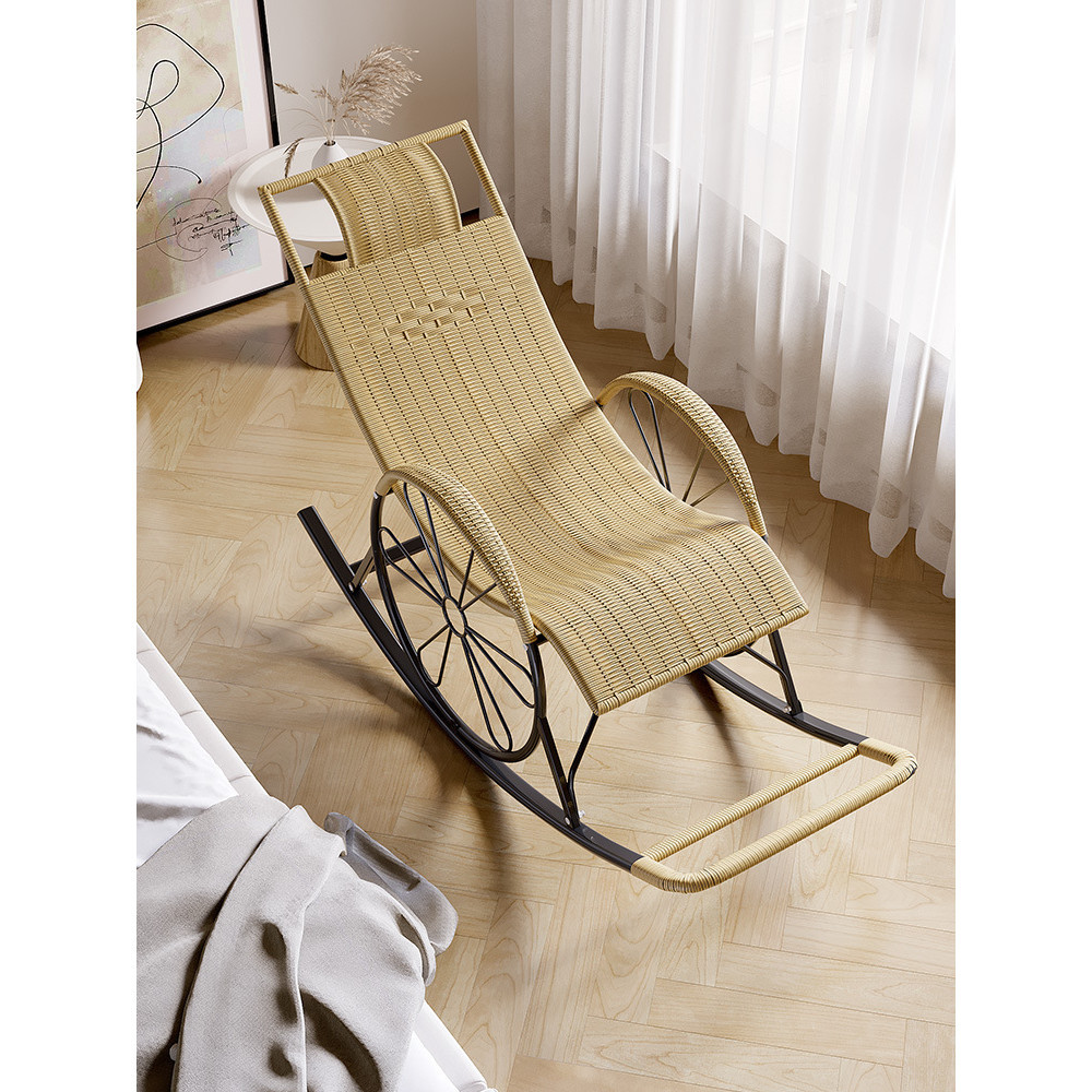Summer Rattan Chair Rocking Chair Home Rocking Chair Adults Leisure ...