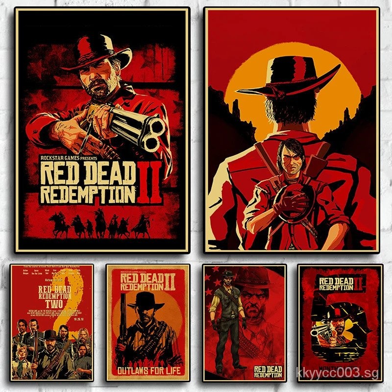 Classic Animation Movie Figure Red Dead Redemption Retro Art Home Wall ...