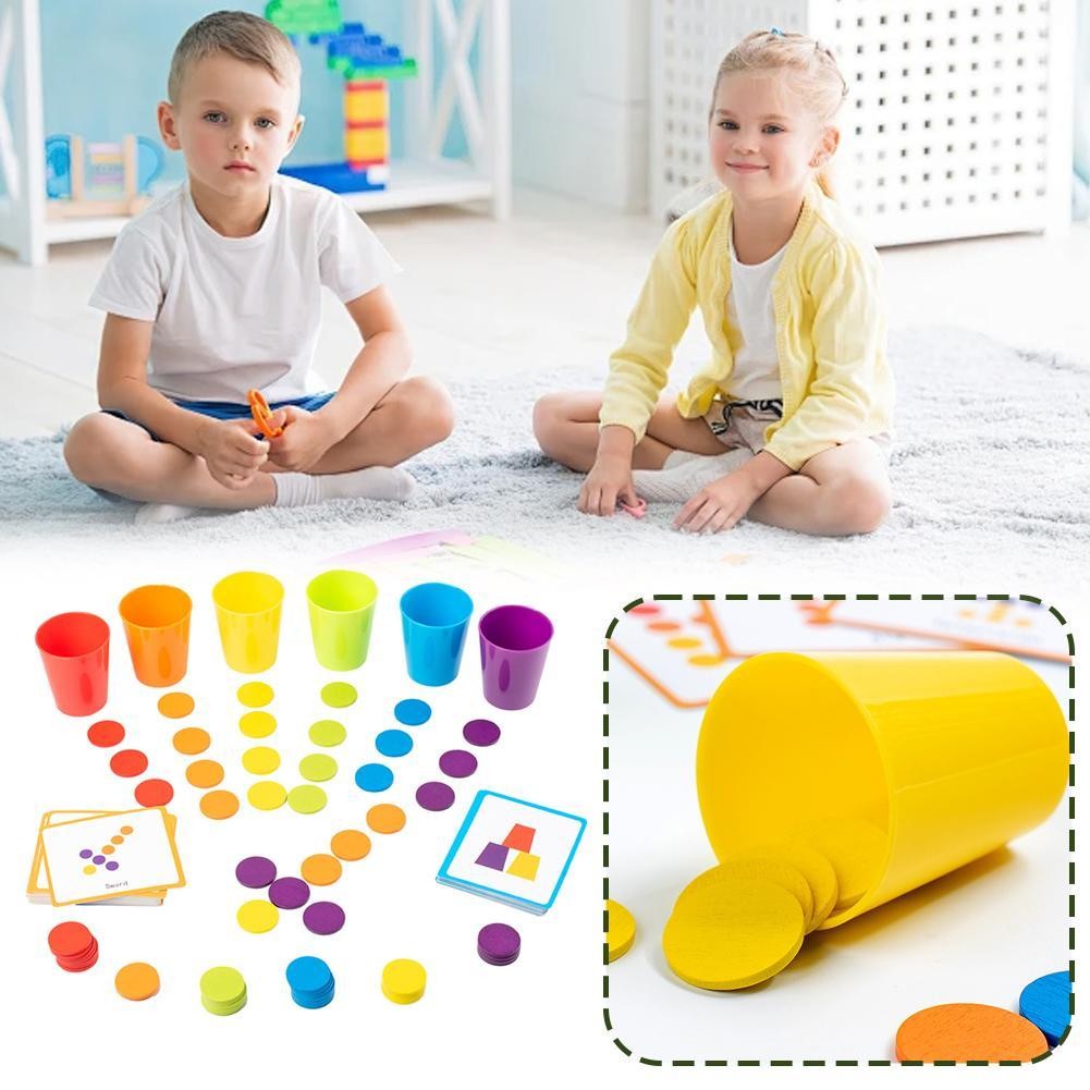Stacking Cup Color Learning Kids Toy Board Game Sensory Cup Early ...