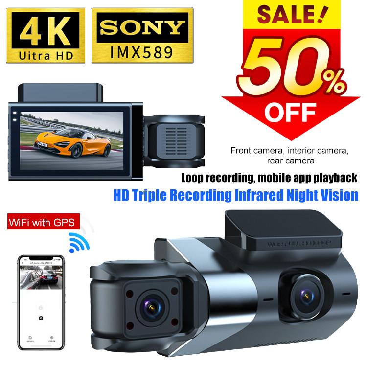 🔥SG Hot🔥 AHD Car Camera Driving Recorder/ Front+Rear Dash Cam /WiFi App ...