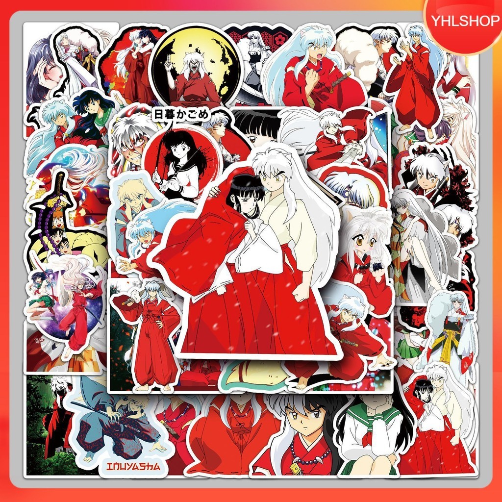 YHL 50pcs Stickers Cartoon Inuyasha Teapot Demon Silver Fox Anime ...
