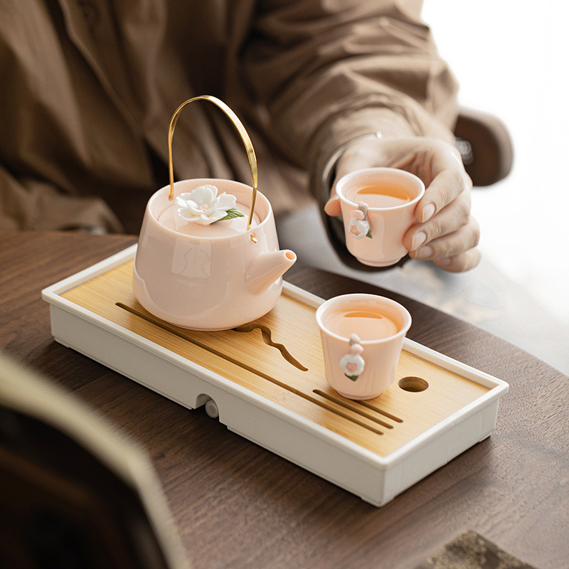 Tea Set Tea Set Teapot Household Tea Set Raw Ore Powder Mud Handmade ...