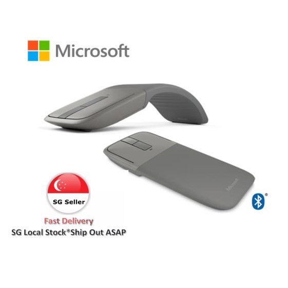 Microsoft Arc Touch Bluetooth Mouse Mice (Black/Gray) | Shopee Singapore