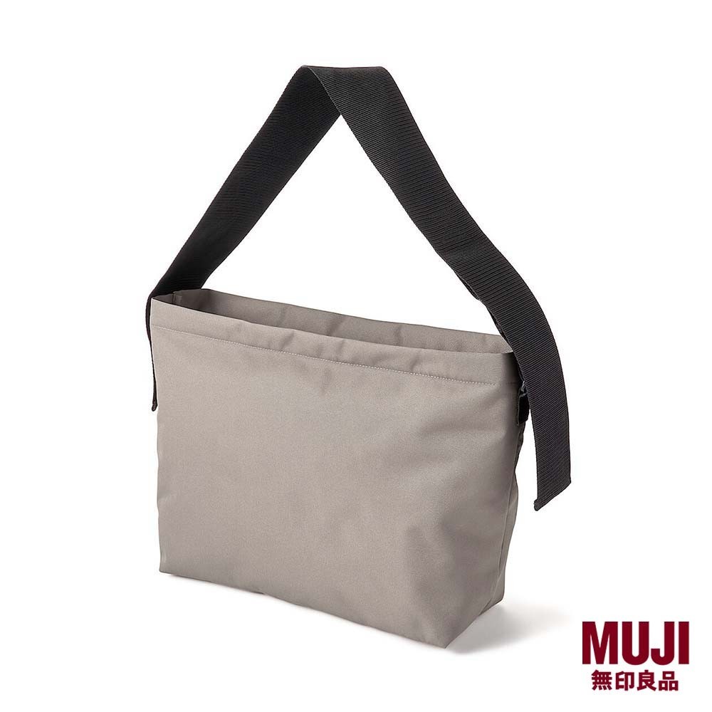 MUJI Square Shoulder Bag With Wide Strap - Dark Beige | Shopee Singapore
