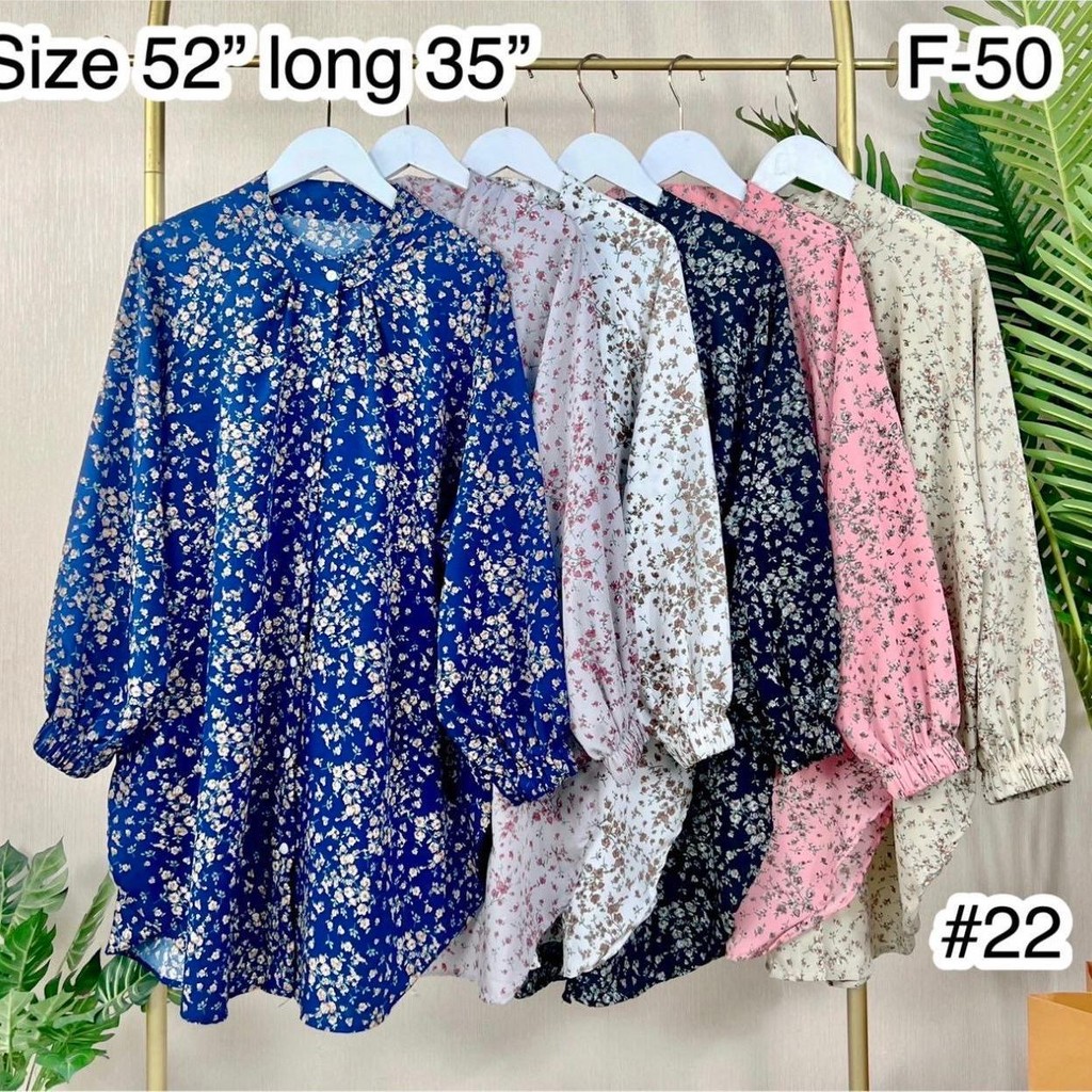 KEMEJA NEW BLOUSE DEFLOWERING PATTERNED WOMEN'S SHIRT LONG F/J50 ...
