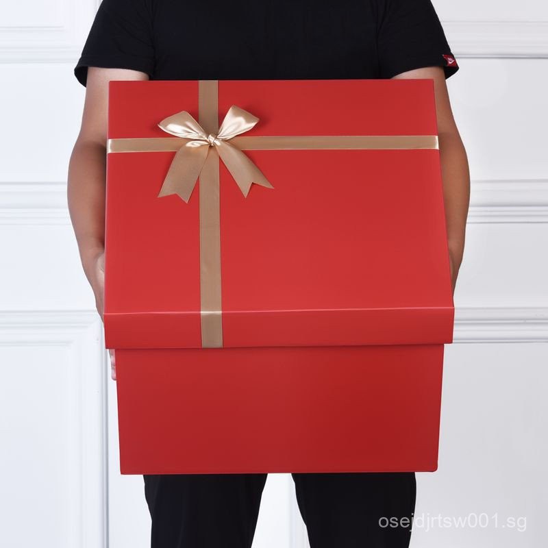 Oversized Gift Box Empty Box Packaging Box Black Red Square Birthday ...