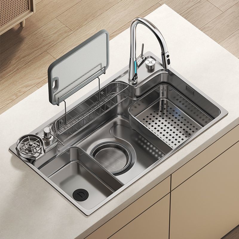 Japanese Style Large Single Sink SUS304Thickened Stainless Steel3D Rice ...