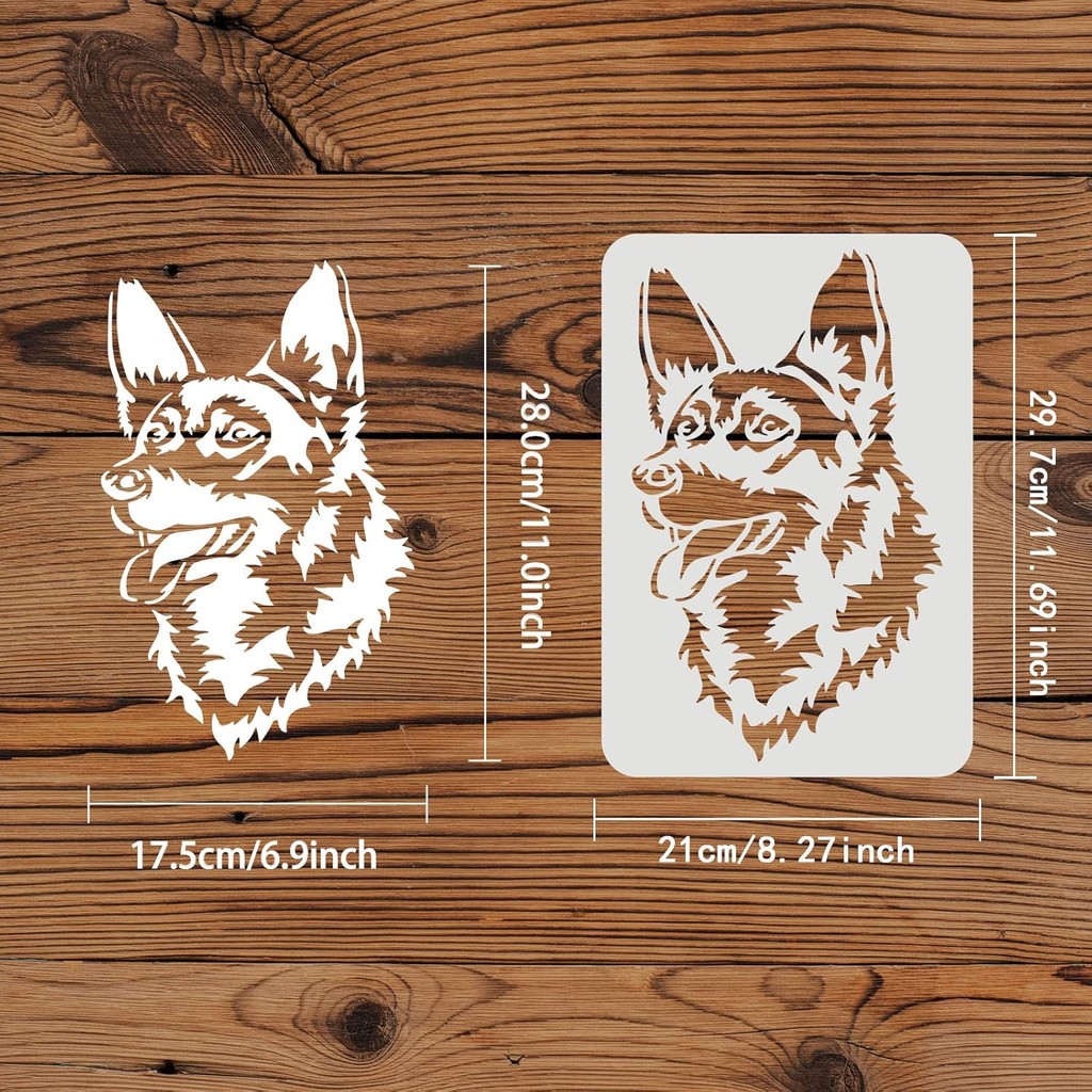 FINGERINSPIRE Dog Stencil 11.7x8.3 inch Plastic Shepherd Dog Painting ...