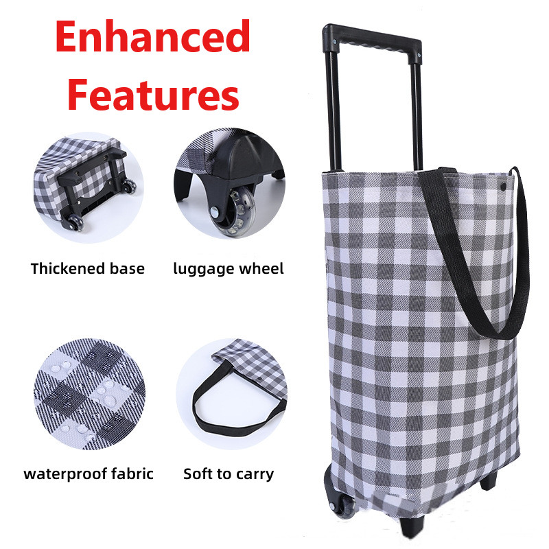 🇸🇬 Foldable Bag Trolley With Wheels & Retractable Handle | Shopping ...