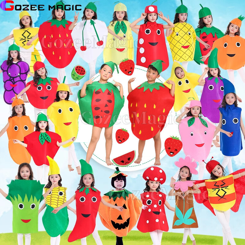 Child Fruit Vegetable Costume Cosplay Kids Halloween Party School Stage ...