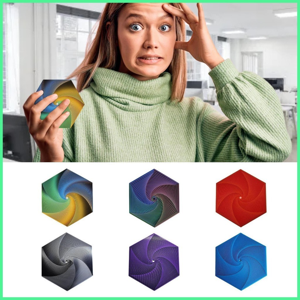 Fidget Spiral Spinner Stress Relief Hexagon Toys 3D Printing Spiral ...