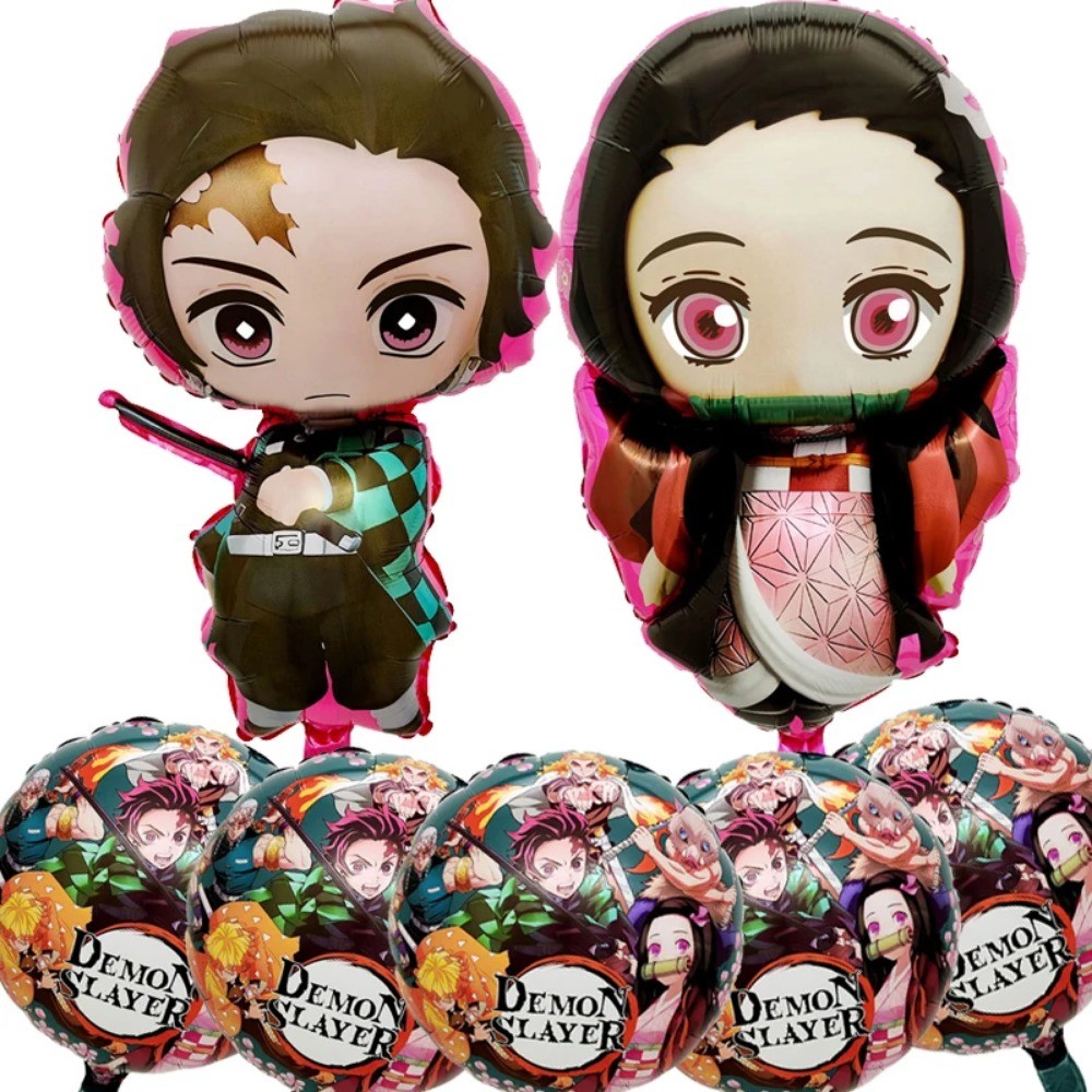 Demon Slayer Balloons Cartoon Kamado Tanjirou Nezuko figure Foil Ballon ...