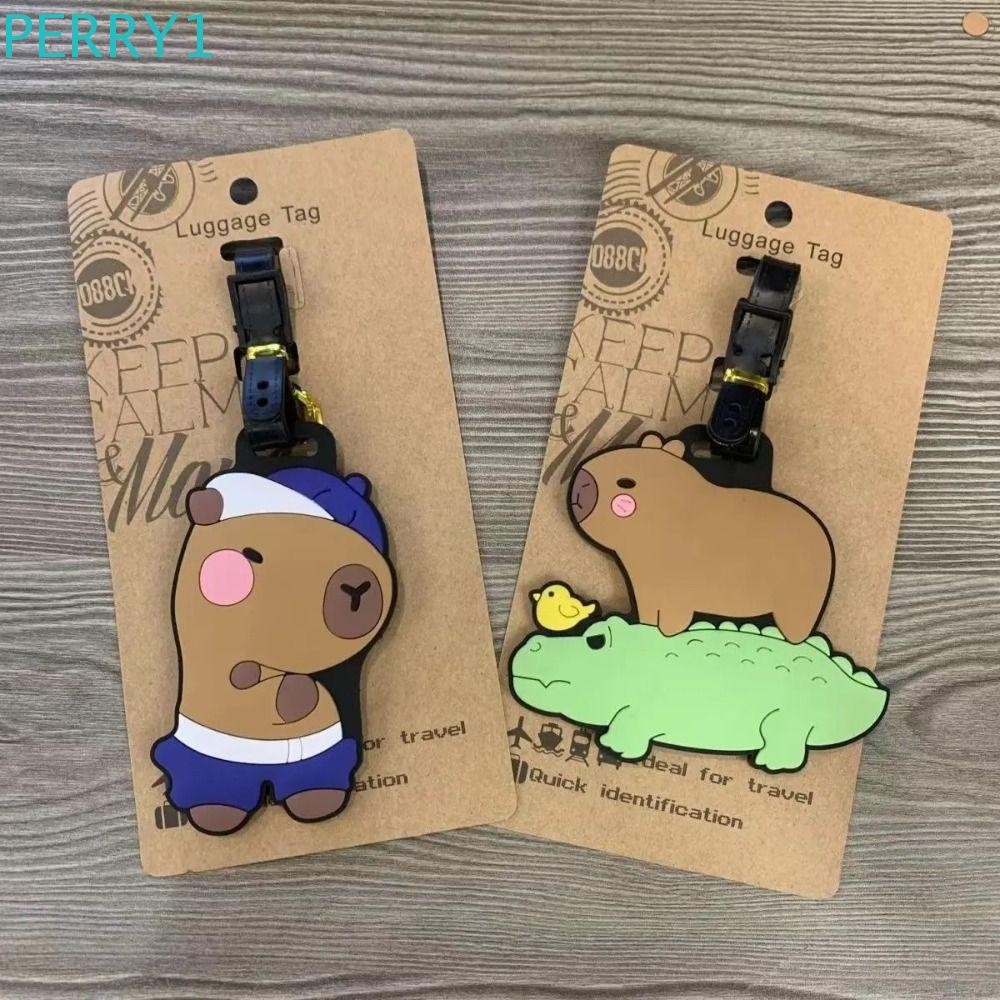 PERRY1 Capybara Luggage Tag, Boarding Pass Address Label Capibara ...