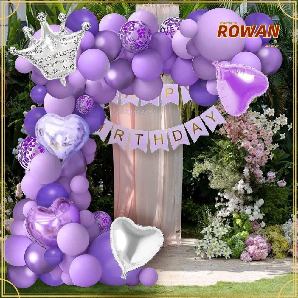 ROWANS Purple Birthday Decorations, Purple Latex Happy Birthday ...