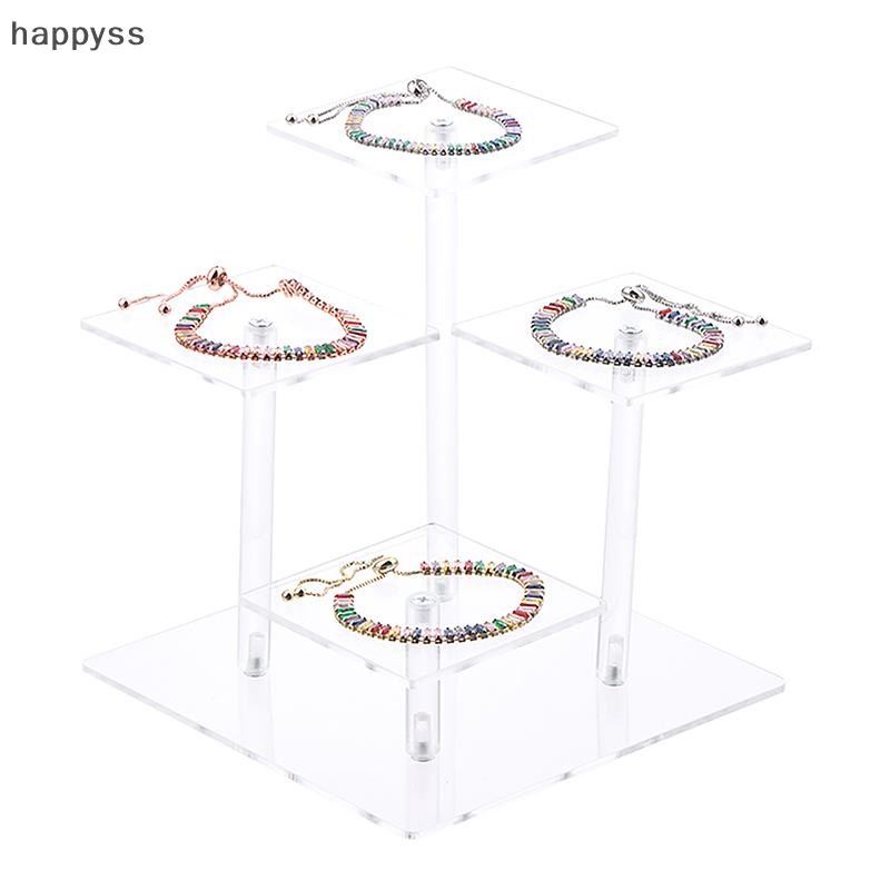 [happyss] 4 Layers Square Transparent Removable Acrylic Display Stand ...