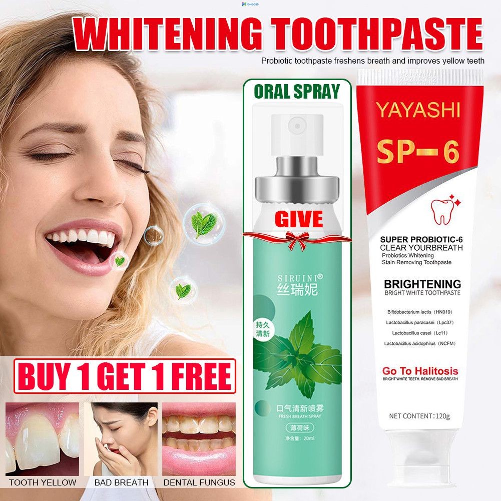 [buy 1 Get 1 Free Gifts:mouth Spray]yayashi Teeth Whitening Toothpaste ...
