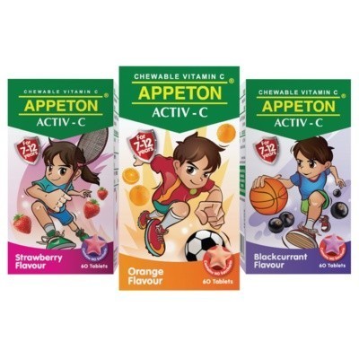 APPETON ACTIV-C VIT C 100MG 60'S ORANGE (EXP: 02/2027) | STRAWBERRY ...