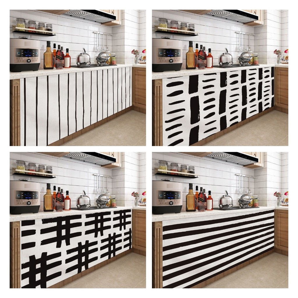 Perforation-free Simple Black White Household Kitchen Cabinet Blocking ...