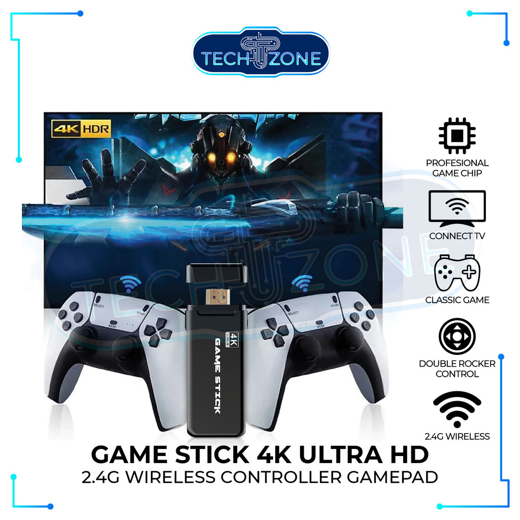 M8 Pro Game Stick 4K UltraHD, 20,000 Games Console Portable, HDMI, Wireless Controller 2.4GHz ...