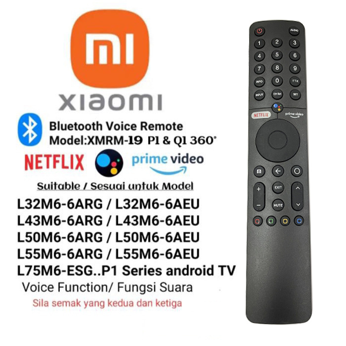Suitable for XIAOMI TV Remote Control Bluetooth Voice XMRM-19 L43M6 ...
