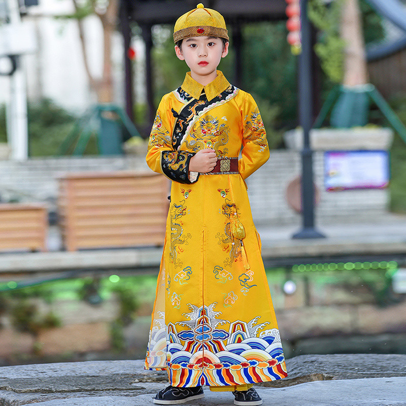 Boys Hanfu Qing Dynasty Full Family A Brother Clothes Children Emperor ...