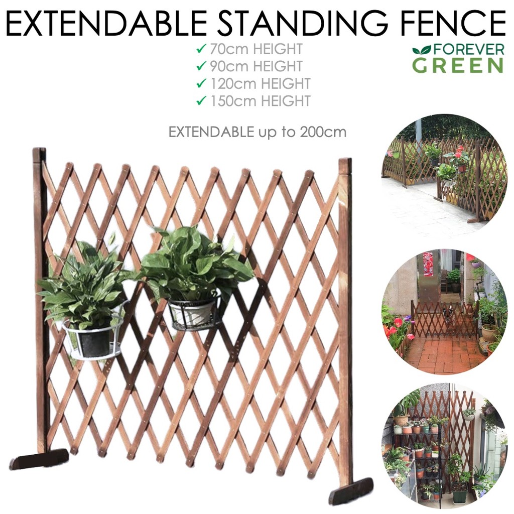 Wooden Extendable Garden Fence Garden Partition Movable Fence Yard ...