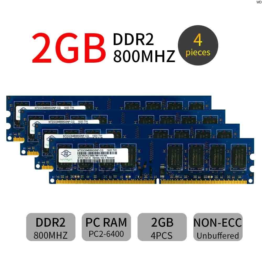 NANYA ( 4pcs 2GB ) PC2-6400U DDR2 800MHz 240P DIMM Desktop PC Intel ...