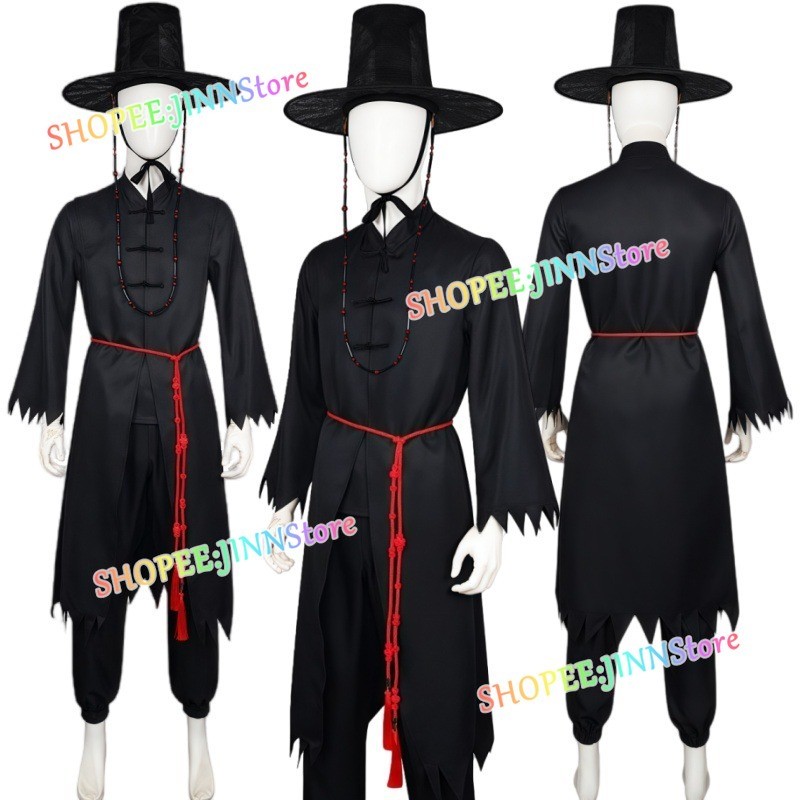 -JINN-IN STOCK KPOP DEMON HUNTERS Cosplay Costume Wig Hat Black Suit ...