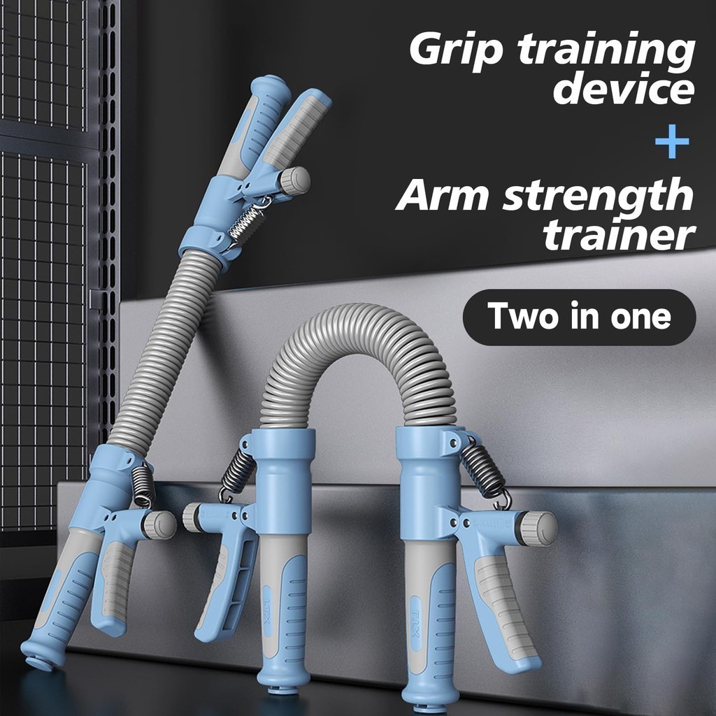 2 in 1 Arm Strength Bar Adjustable Grip Strength Device Spring Exercise ...