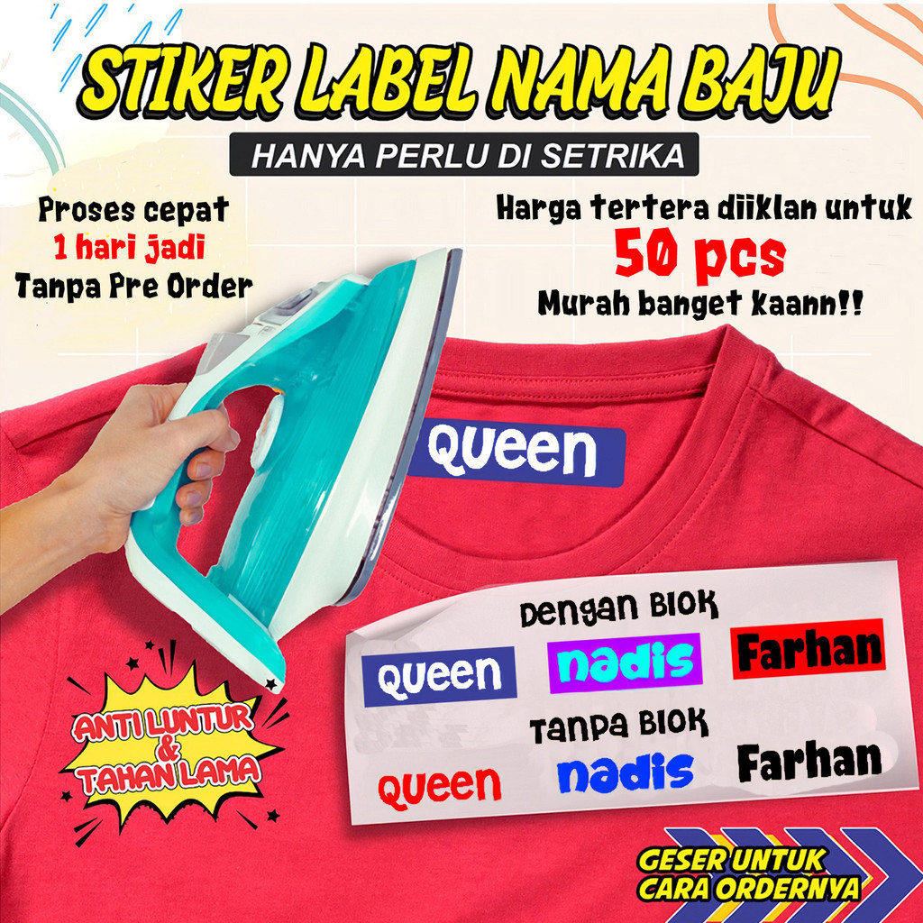 Screen Printing Ironing Sticker Name LABEL Sticker dtf custom Name ...