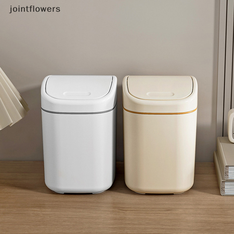 JSS Desktop Trash Can Small Mini Garbage Can Plastic Dustbin with Shake ...