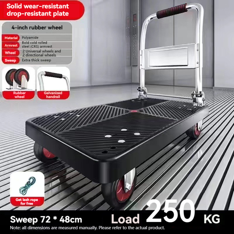 Small Utility Cart Four-Wheel Platform Cart Luggage Moving Cart ...