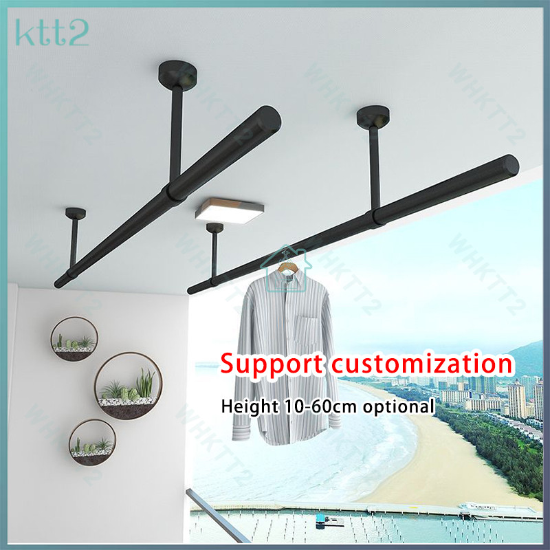 Balcony clothes drying pole fixed household clothes drying pole top ...