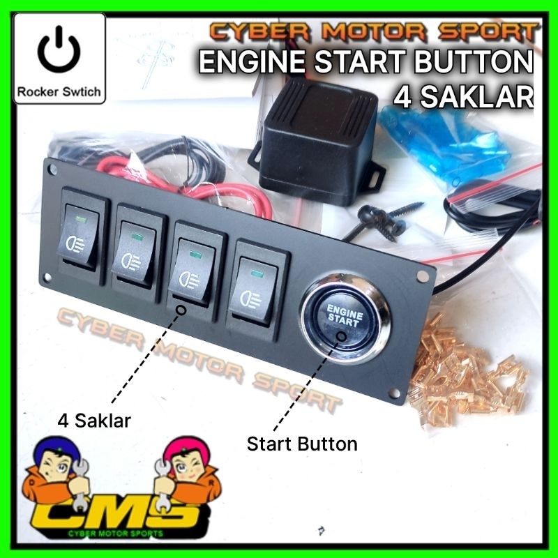 TOMBOL Engine start universal ignition switch start button black ...