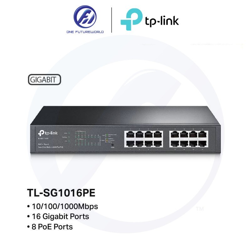 TP-LINK TL-SG1016PE 16-Port Gigabit Easy Smart PoE Switch with 8-Port PoE+ | Shopee Singapore