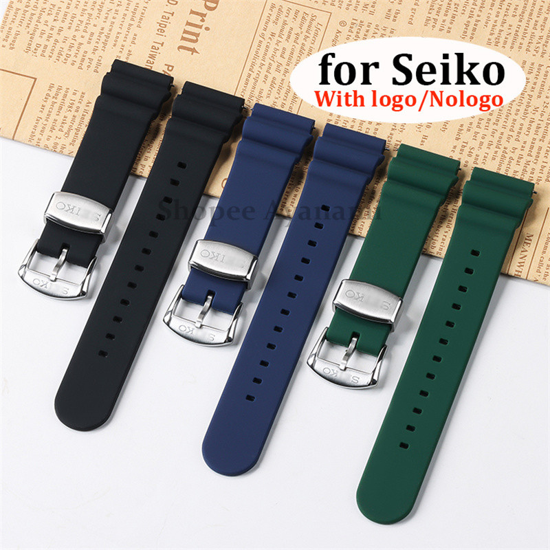 20mm 22mm Silicone Rubber Watch Strap for Seiko Bands Quick Release ...
