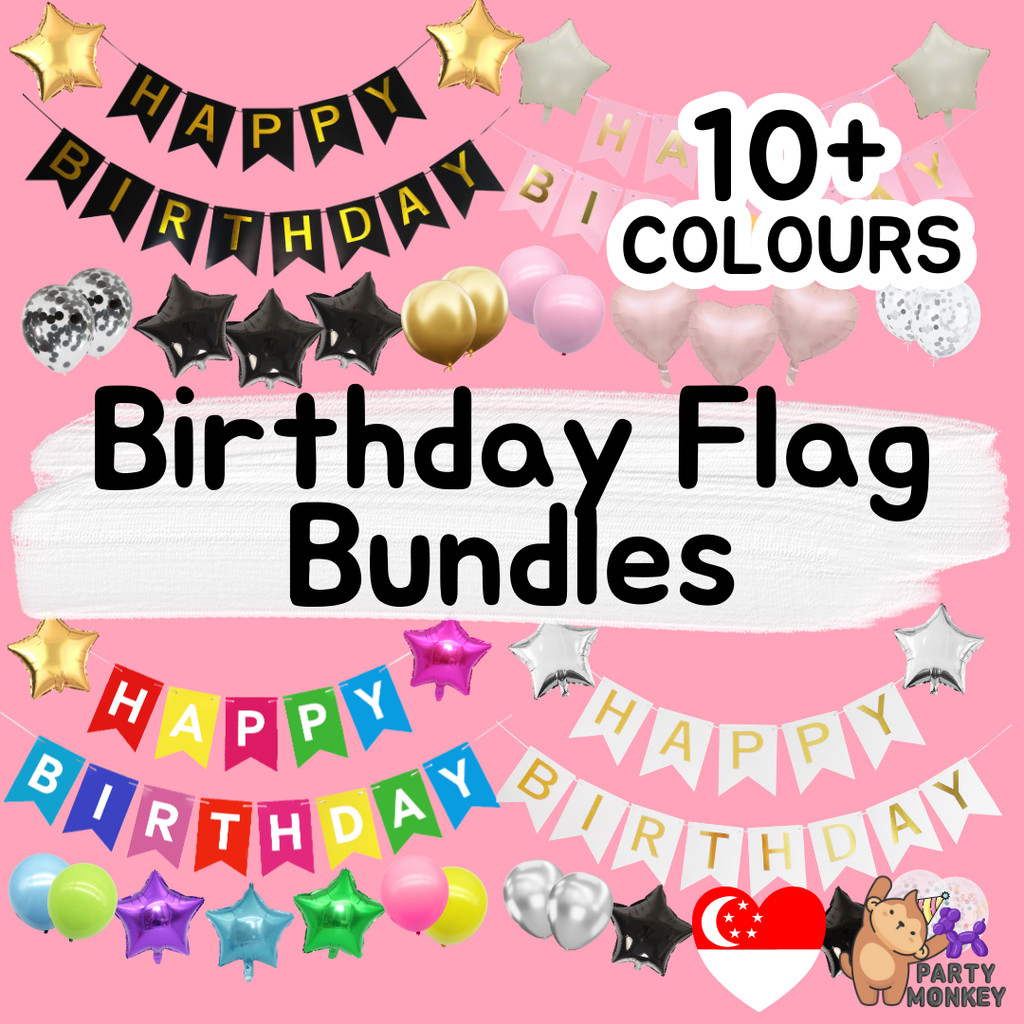 [SG SELLER] Happy Birthday Banner Garland Bunting Happy birthday foil ...