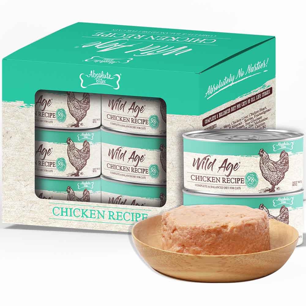 Absolute Bites Wild Age Chicken Complete & Balanced Diet Canned Cat ...