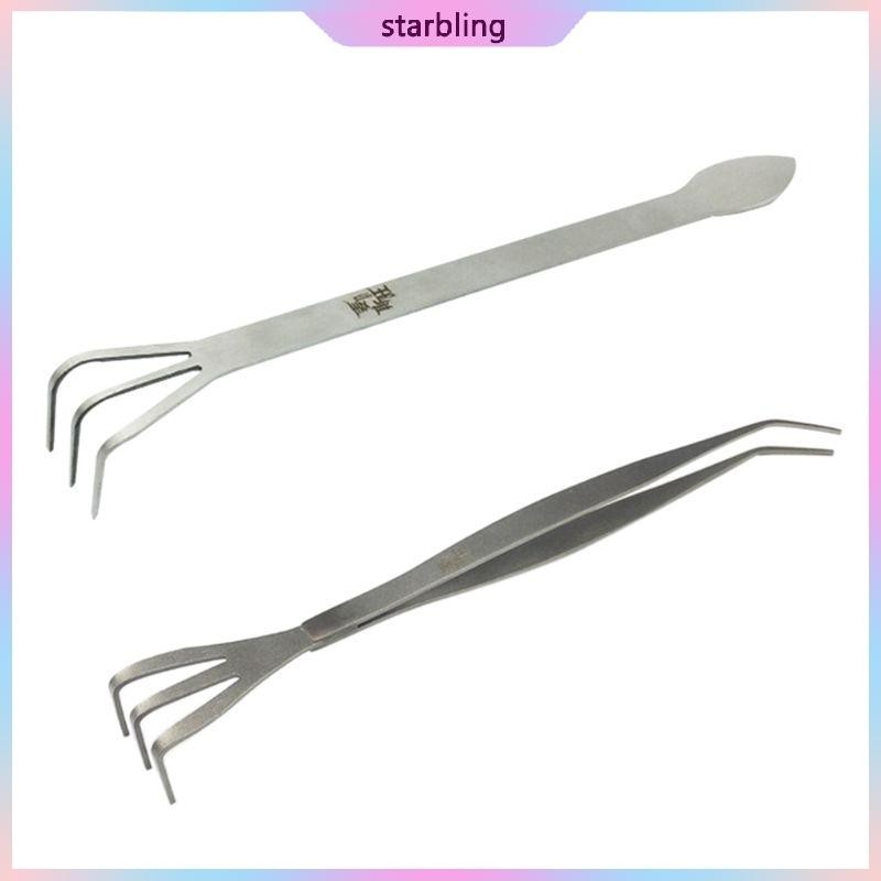 Star 2-in-1 Gardening Rake Spatula 3-Prong Stainless Steel Loosen Soil ...
