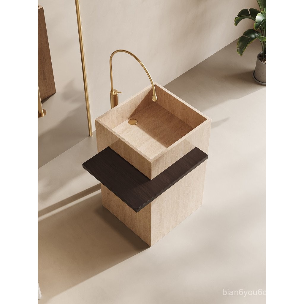 Custom Hotel Villa Stone Slab Pedestal Basin Outdoor Courtyard Wash ...