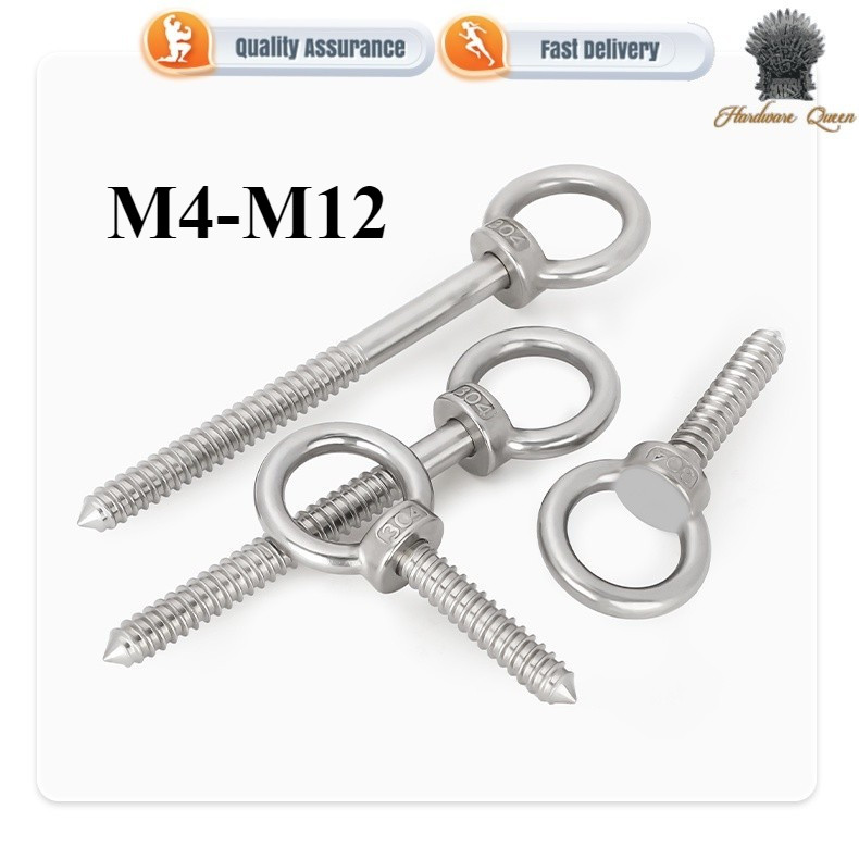 [1QJ3] 304 Stainless Steel Ring Screw Sheep Eye Ring Type Self-Tapping ...
