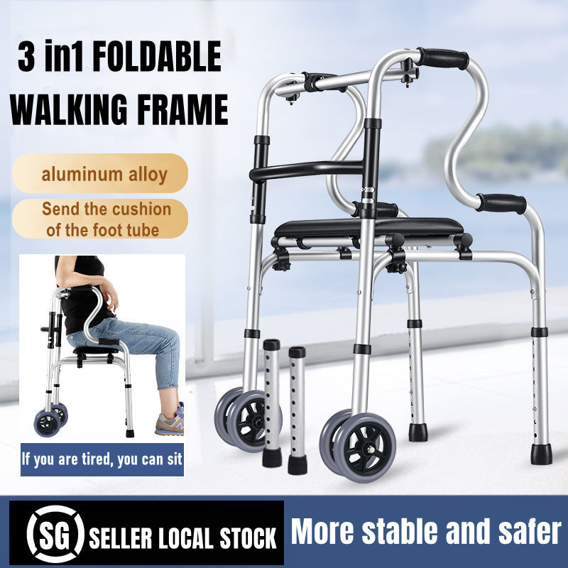 Elderly walking stick Walker Walking Aid Adjustable Frame Medical ...