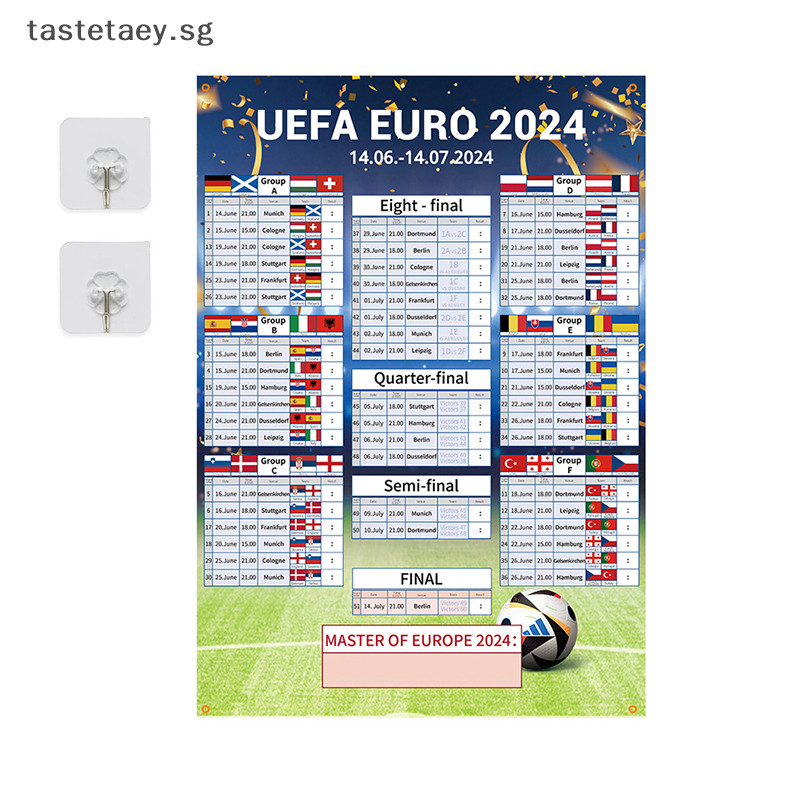 TT 2024 Euro Soccer Wall Chart Schedule Poster Germany Euro Soccer Wallchart Euro Tournament ...