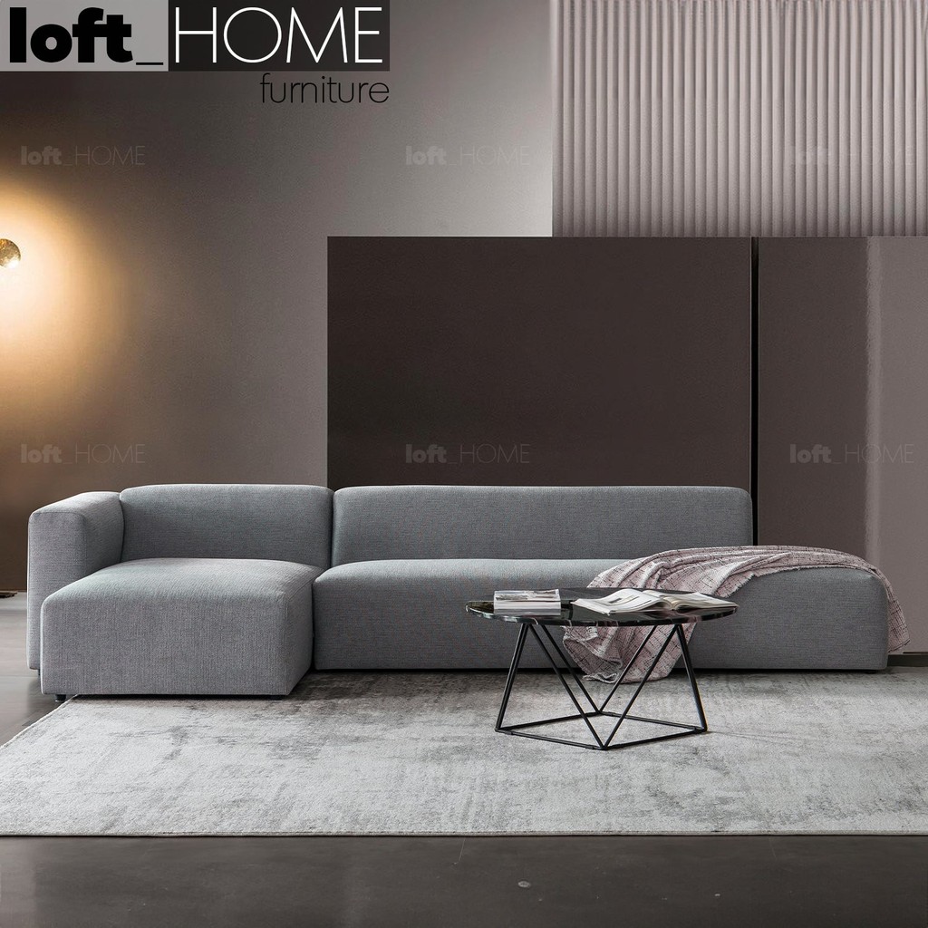 Loft Home Scandinavian Mixed Weave Fabric L Shape Sectional Sofa ...