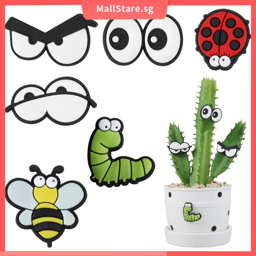 6Pcs Plant Magnets Cute Funny Cartoon Eyes Magnet Lightweight Magnetic ...
